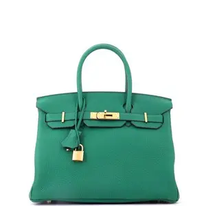 Hermès Birkin Handbag Togo With Gold Hardware 30 - Green