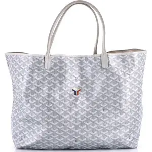 Goyard Saint Louis Tote Precious Metals Coated Canvas Gm - Metallic Silver
