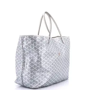 Goyard Saint Louis Tote Precious Metals Coated Canvas Gm - Metallic Silver