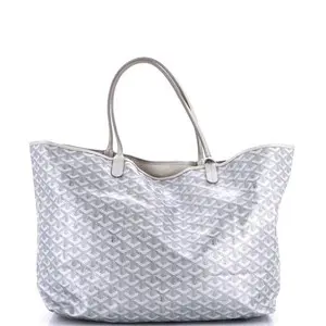 Goyard Saint Louis Tote Precious Metals Coated Canvas Gm - Metallic Silver
