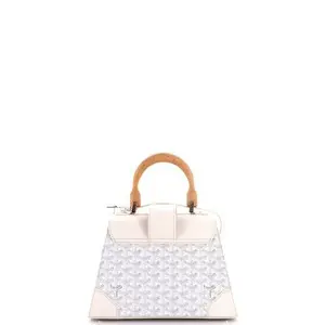 Goyard Saigon Top Handle Bag Coated Canvas With Leather Pm
