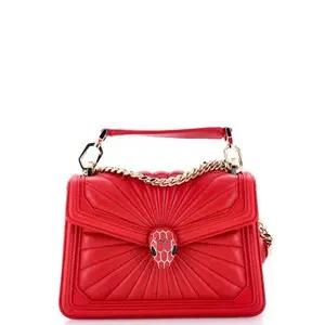 BVLGARI Serpenti Diamond Blast Shoulder Bag Quilted Leather Mini