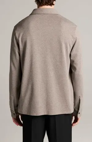 Vince Herringbone Long Sleeve Button Up Shirt - Tarmac/pavement