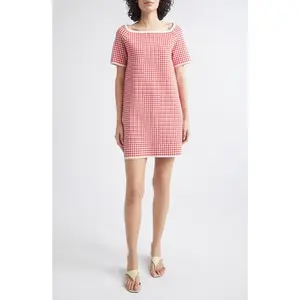 Posse Micah Gingham Stretch Knit Minidress