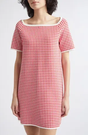 Posse Micah Gingham Stretch Knit Minidress