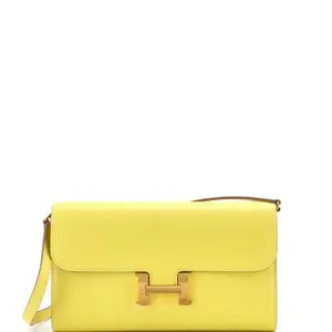 Hermès Constance To Go Wallet Evercolor - Yellow