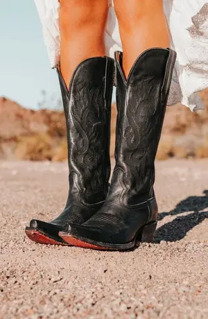 FREEBIRD Woodland Leather Western Boots - Black Leather
