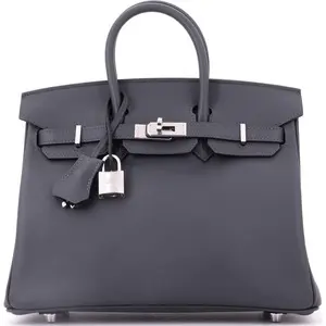 Hermès Birkin Handbag Swift With Palladium Hardware 25 - Grey