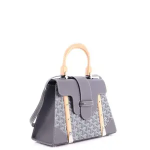 Goyard Saigon Top Handle Bag Coated Canvas With Leather Pm