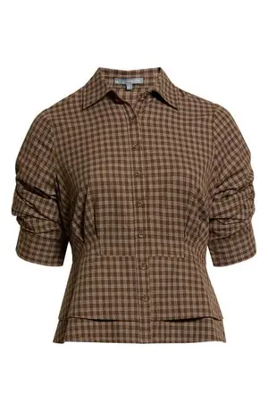 Wit & Wisdom Plaid Double Peplum Shirt