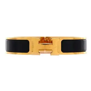 Hermès Clic H Bracelet Enamel Narrow - Black