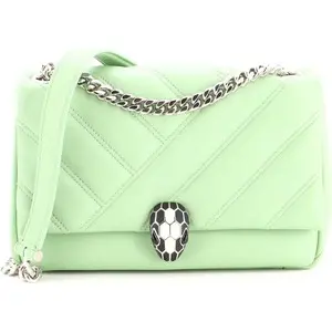 BVLGARI Serpenti Cabochon Shoulder Bag Diagonal Quilted Leather Small