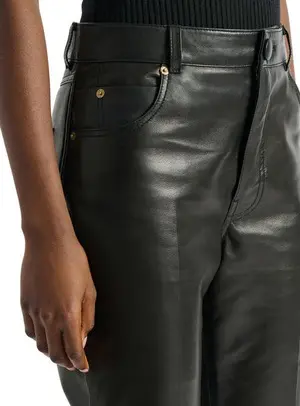 Balmain Leather High-waisted Trousers