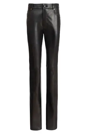 Balmain Leather High-waisted Trousers