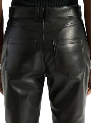 Balmain Leather High-waisted Trousers
