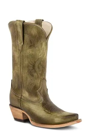 FREEBIRD Woody Leather Western Boots - Olive