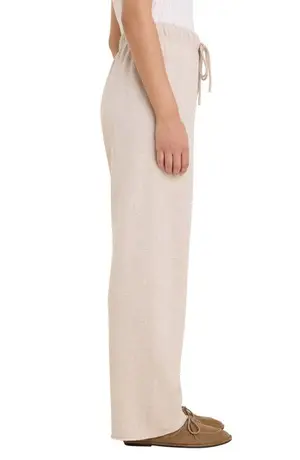 NZ BY NIC AND ZOE Cotton Terry Wide Leg Pants - Oatmeal