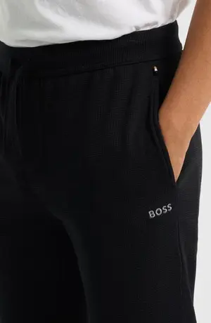 BOSS Waffle Knit Joggers - Black