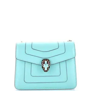 BVLGARI Serpenti Forever Square Shoulder Bag Leather Small - Blue