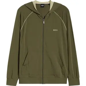 BOSS Mix & Match Hooded Zip Jacket - Open Green