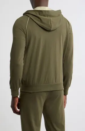 BOSS Mix & Match Hooded Zip Jacket - Open Green