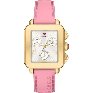 Michele Deco Sport Mid Chronograph Watch - Pink
