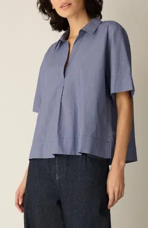 Eileen Fisher Organic Cotton Popover Shirt