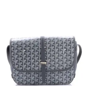 Goyard Belvedere Ii Messenger Bag Coated Canvas Mm - Grey