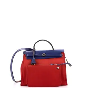 Hermès Herbag Zip Leather And Toile 31