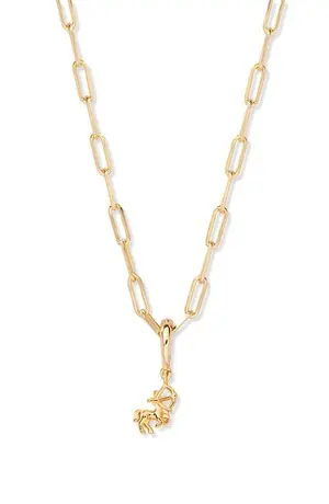 BROOK & YORK 14k Gold-plated Aries Zodiac Charm Paperclip Necklace - Gold/saggitarius