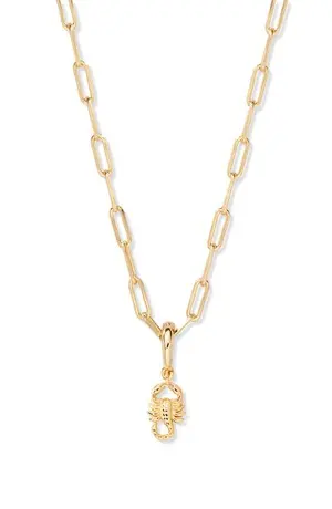 BROOK & YORK Brook And York 14k Gold-Plated Aries Zodiac Charm Paperclip Necklace Gold/scorpio