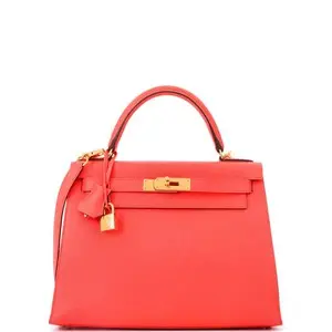 Hermès Kelly Handbag Epsom With Gold Hardware 28 - Red