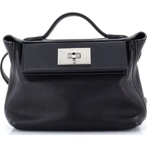 Hermès 24/24 Bag Evercolor With Swift 21 - Black