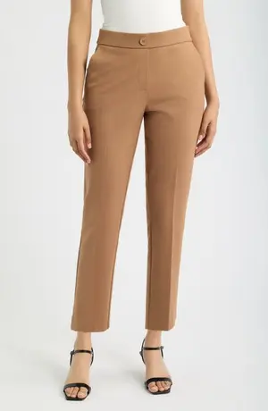 Anne Klein Pull-on Straight Leg Pants - Vicuna
