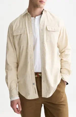 Scotch & Soda Regular Fit Mélange Button-up Shirt - Eggnog