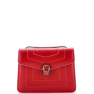 BVLGARI Serpenti Forever Square Shoulder Bag Leather Small - Red