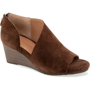 Gentle Souls Talerie Perforated Wedge Sandal - Mustang Suede