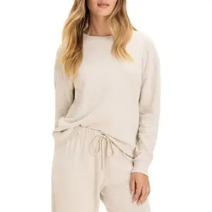 NZ BY NIC AND ZOE Cotton Terry Crewneck Sweatshirt - Oatmeal