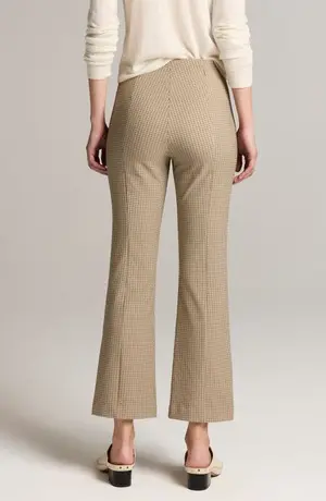 Vince Mid Rise Crop Flare Plaid Pants