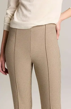 Vince Mid Rise Crop Flare Plaid Pants