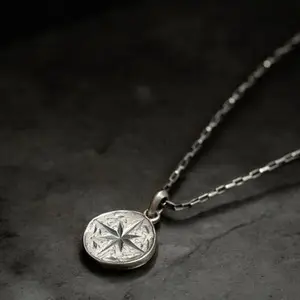 TORRELA Handcrafted Compass Pendant Necklace