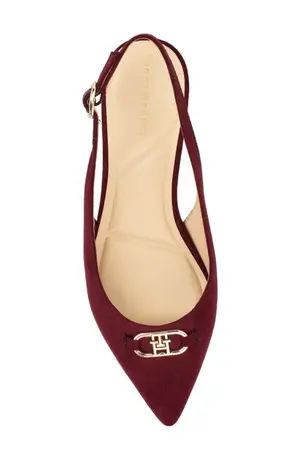 Tommy Hilfiger Vesly Pointed Toe Slingback Flat - Deep Bordeaux