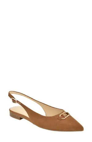 Tommy Hilfiger Vesly Pointed Toe Slingback Flat - Rich Walnut