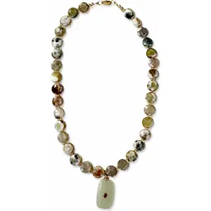 ADORN BY ALEXANDRA RILEY The Solenne Necklace - Olive Green
