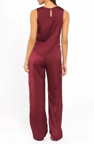 PETAL & PUP Lira Two-piece Set With Asymmetric Hem Top And Wide-leg Pants