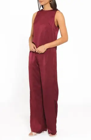 PETAL & PUP Lira Two-piece Set With Asymmetric Hem Top And Wide-leg Pants