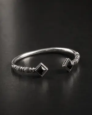 TORRELA Handcrafted Sterling Silver Cuff With Accents