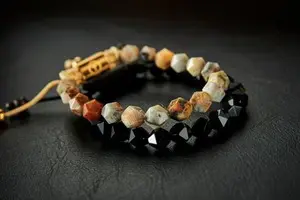 TORRELA Botswana Beaded Bracelet With Stainless Steel Accents