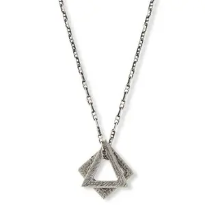 TORRELA Triangle And Square Pendant Necklace - Sterling Silver