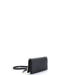 BVLGARI Logo Infinitum Chain Wallet Embossed Leather